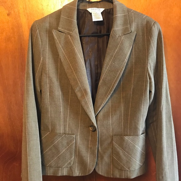 George | Jackets & Coats | Brown Pinstripe Suit Jacket | Poshmark